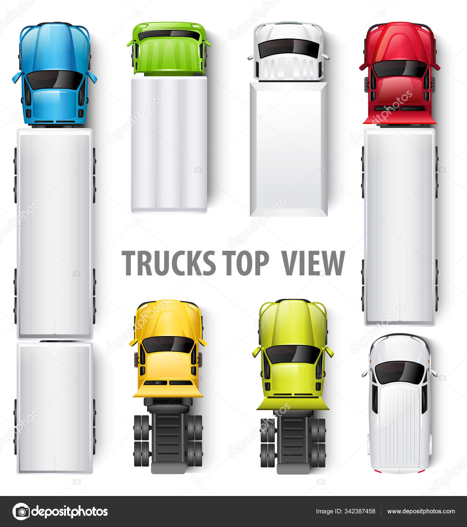 Trucks Top View Vector Illustration Stock Vector by ©Yayasya 342387458