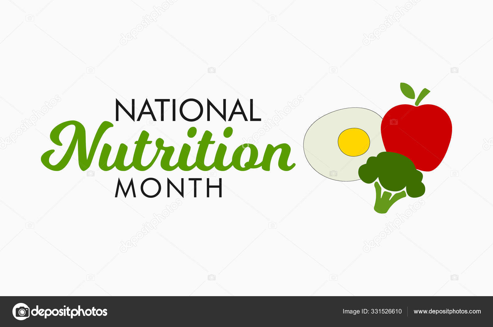 Vector Illustration Theme National Nutrition Month March Stock Vector ...
