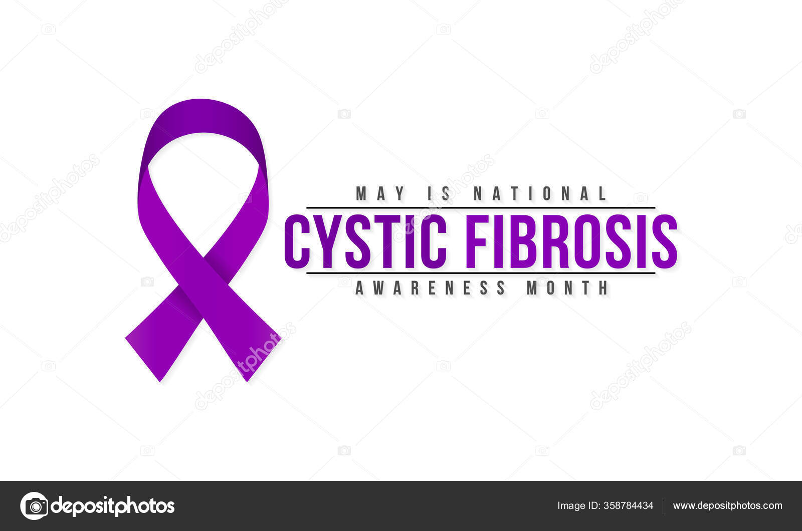 Vector Illustration Theme National Cystic Fibrosis Awareness Month