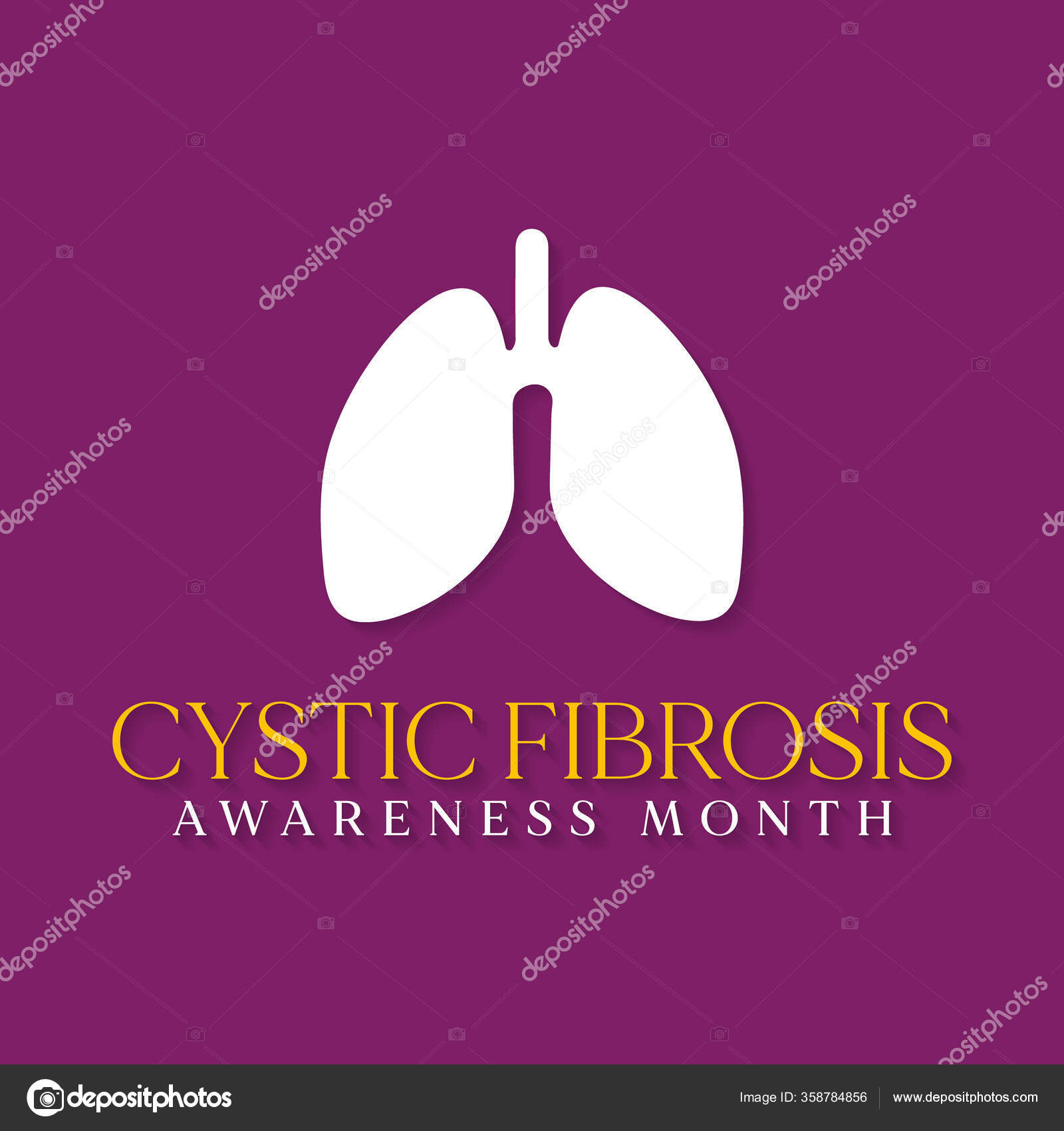 Vector Illustration Theme National Cystic Fibrosis Awareness Month
