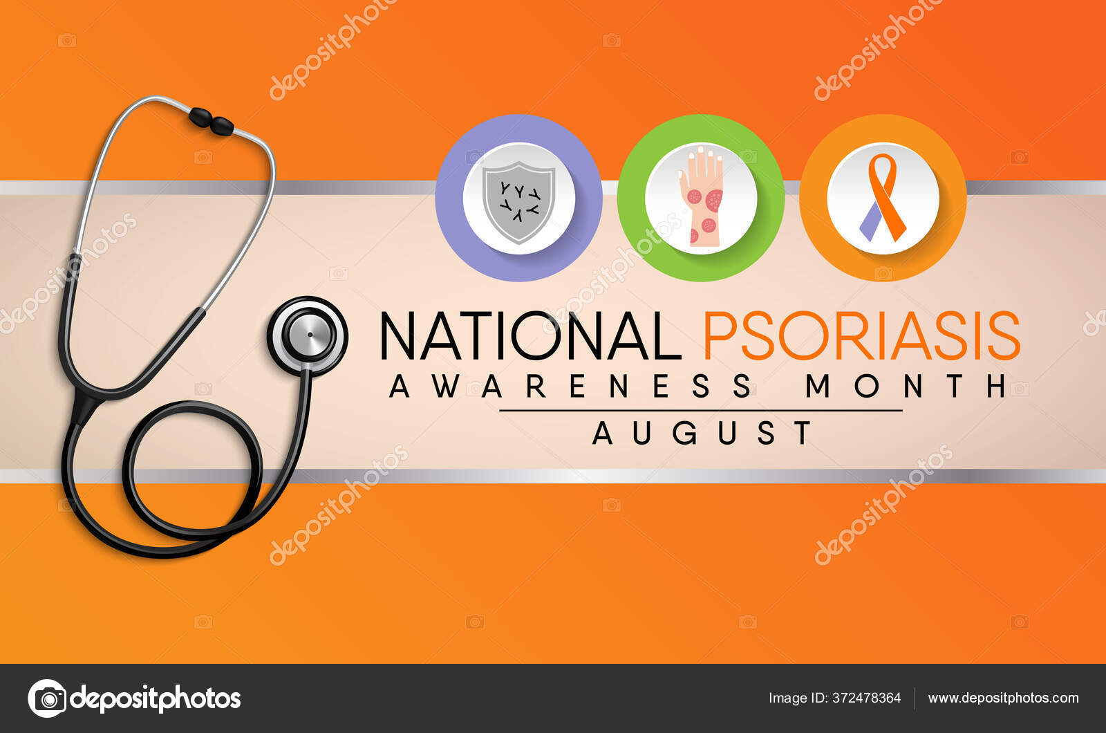 Vector Illustration Theme National Psoriasis Awareness Month Observed ...
