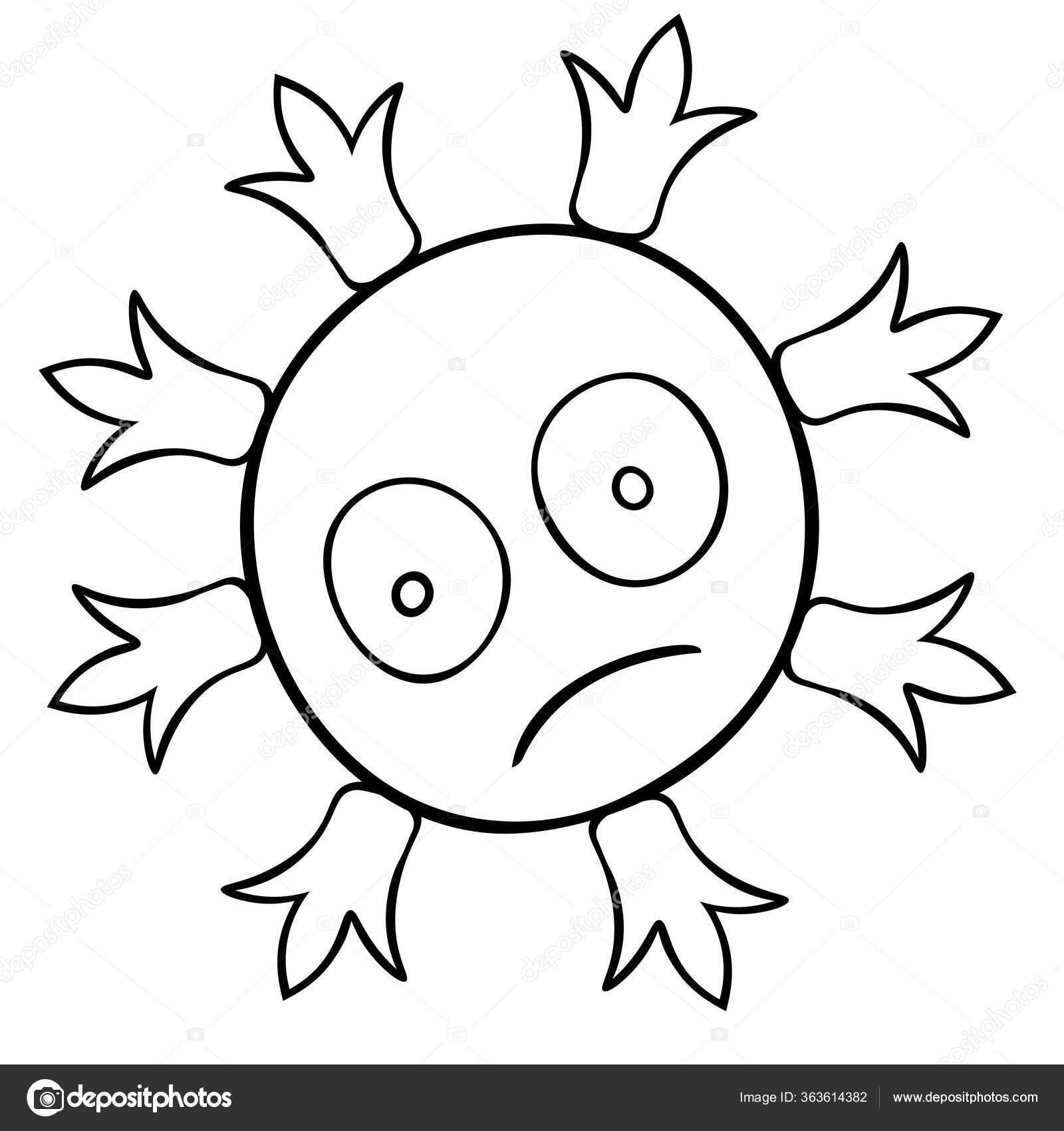 Virus Bacterium Microbe Pathogen Vector Illustration Contour Isolated ...