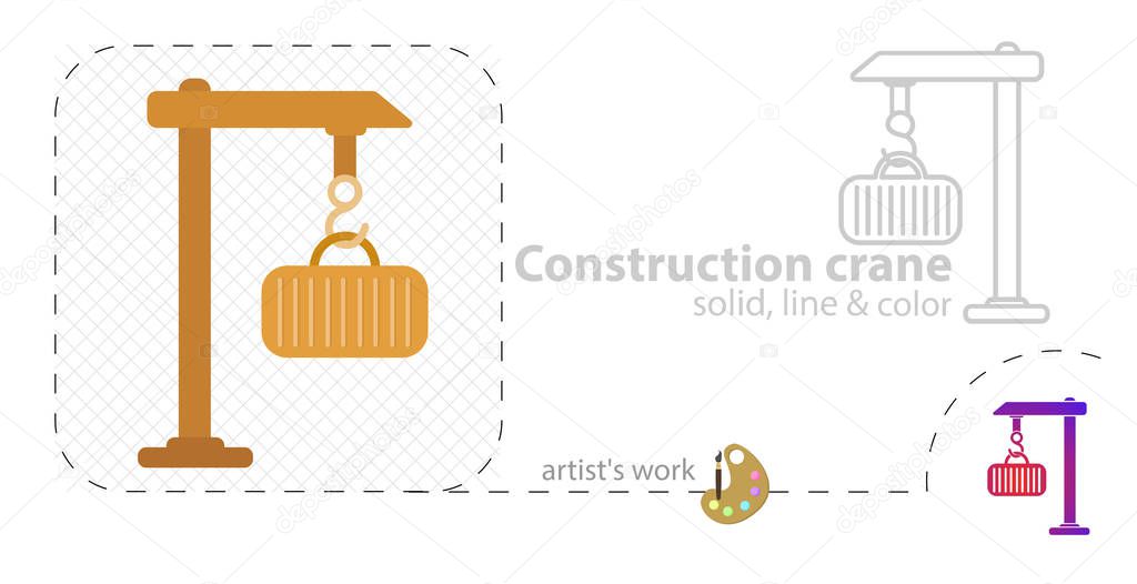 Construcci n Gr a vector ilustraci n plana, s lido, icono de l nea 2024