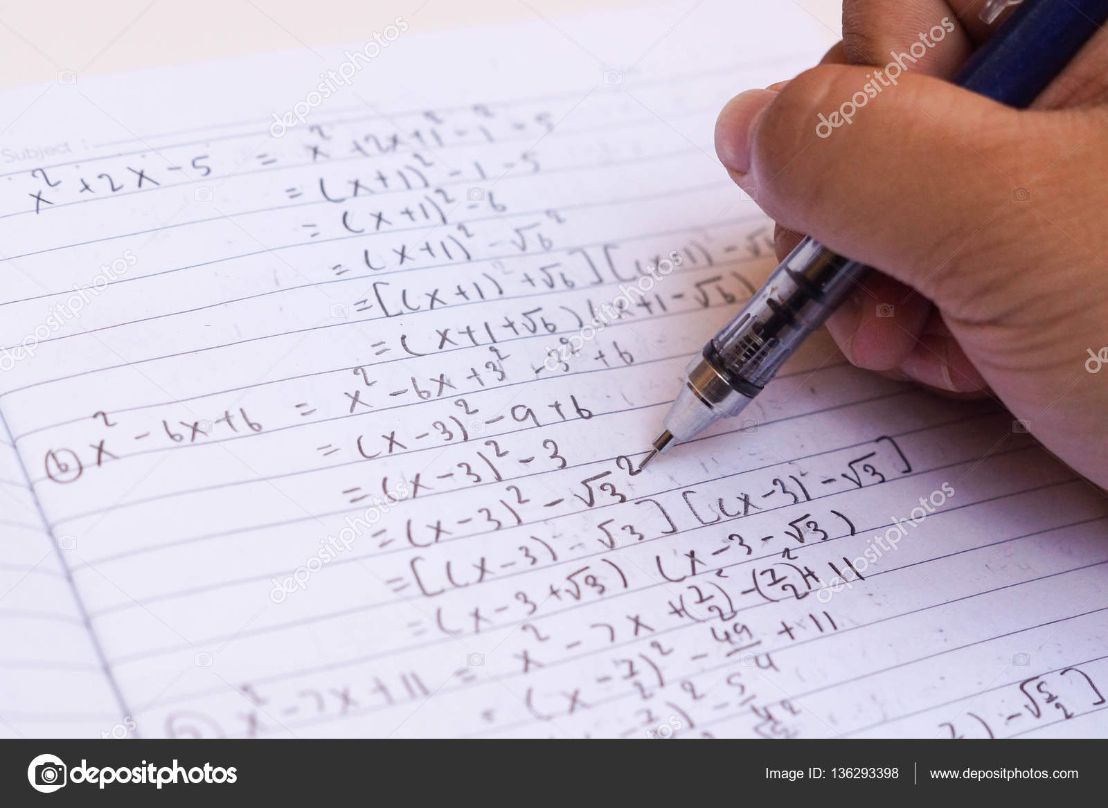 Person Doing Homework