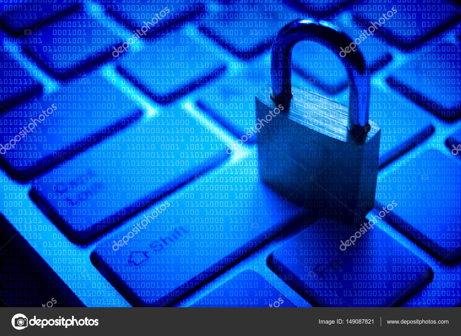 A security lock on computer keyboard Stock Photo by ©weerapat 149087821