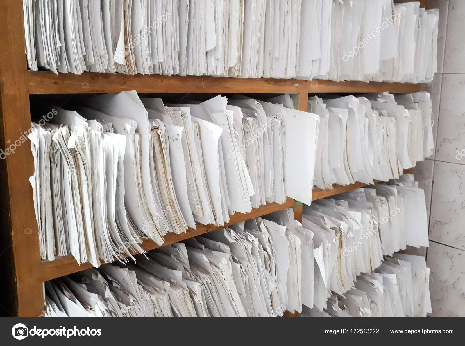 Cupboard Full Paper Files Inefficiency Paper Based Filing System ...