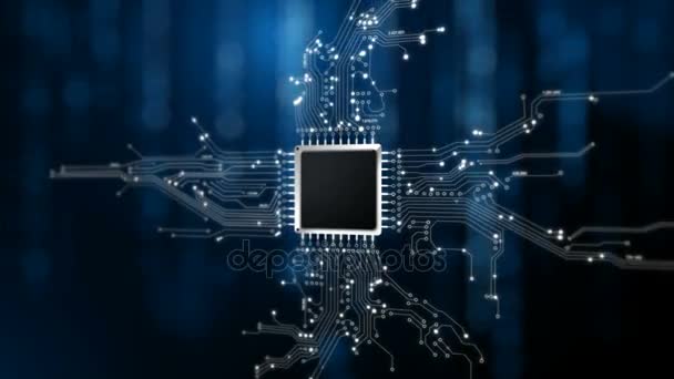 4K animation Chip set cpu controller and print circuit with alpha matte ...