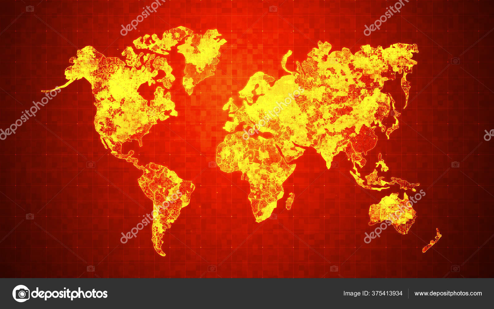 Dot World Map Grid Fractal Noise Background Futuristic Concept Lighting ...