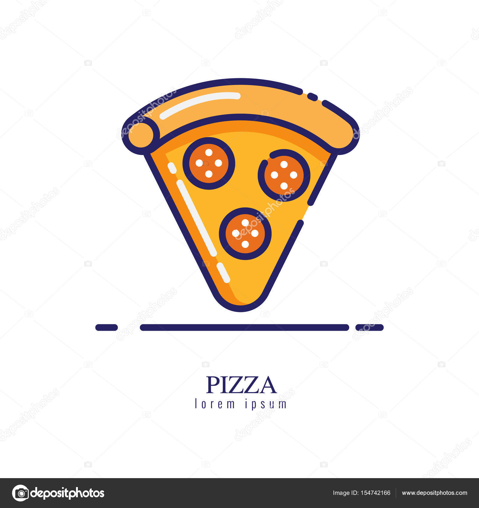 Pizza icon on a white background. Stock Vector by ©mangsaab 154742166