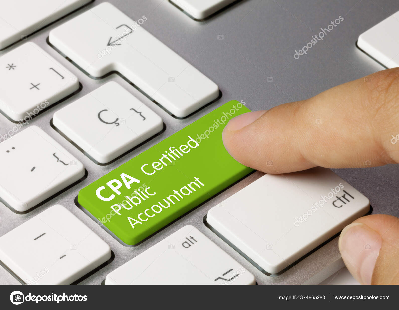 Cpa Certified Public Accountant Written Green Key Metallic Keyboard ...