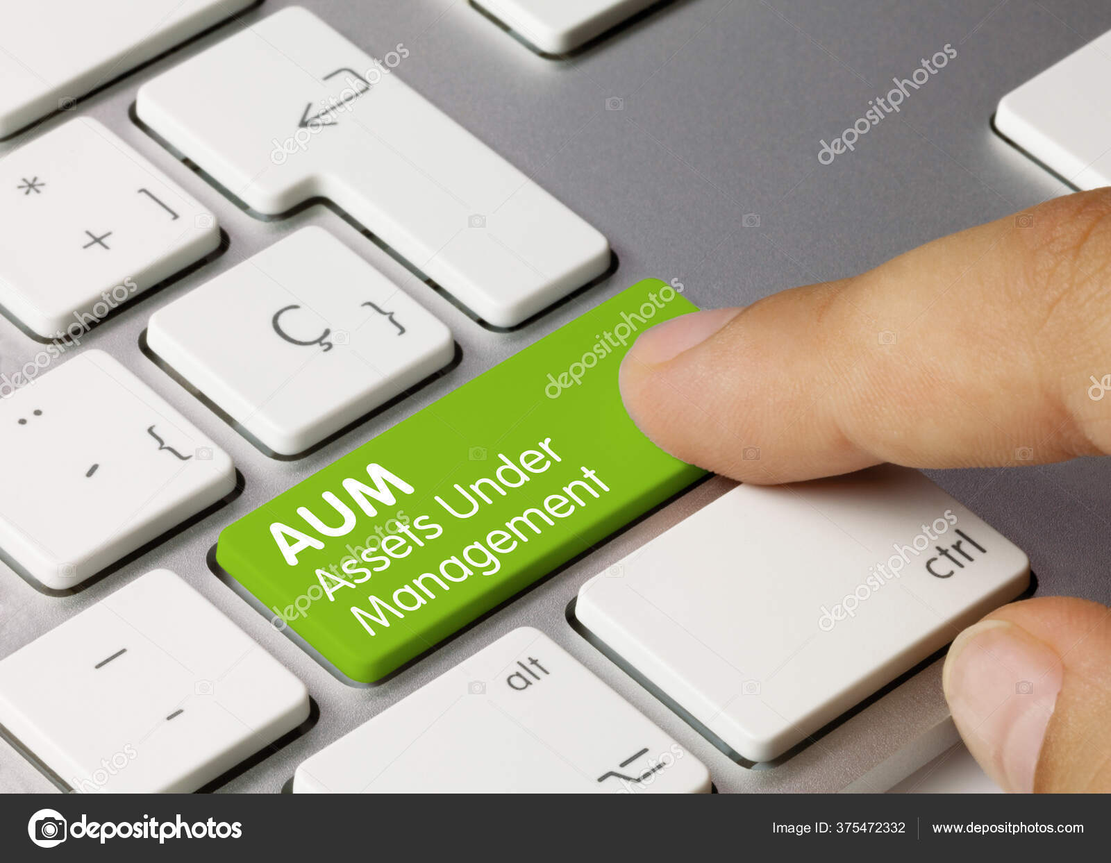 Aum Assets Management Written Green Key Metallic Keyboard Finger ...