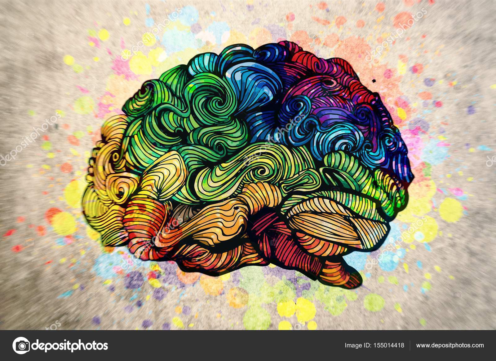 Brain doodle illustration with textures Stock Photo by ©LisaAlisa_ill ...