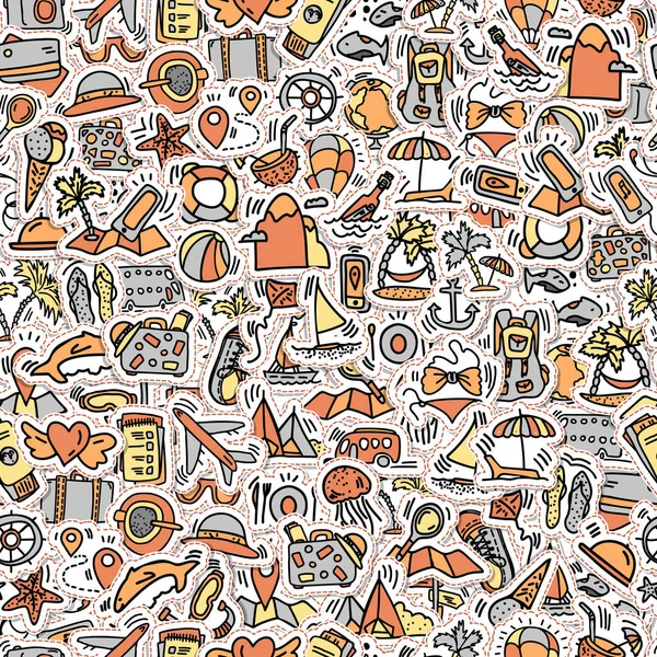 Travel and summer seamless pattern, journey and trip background ...
