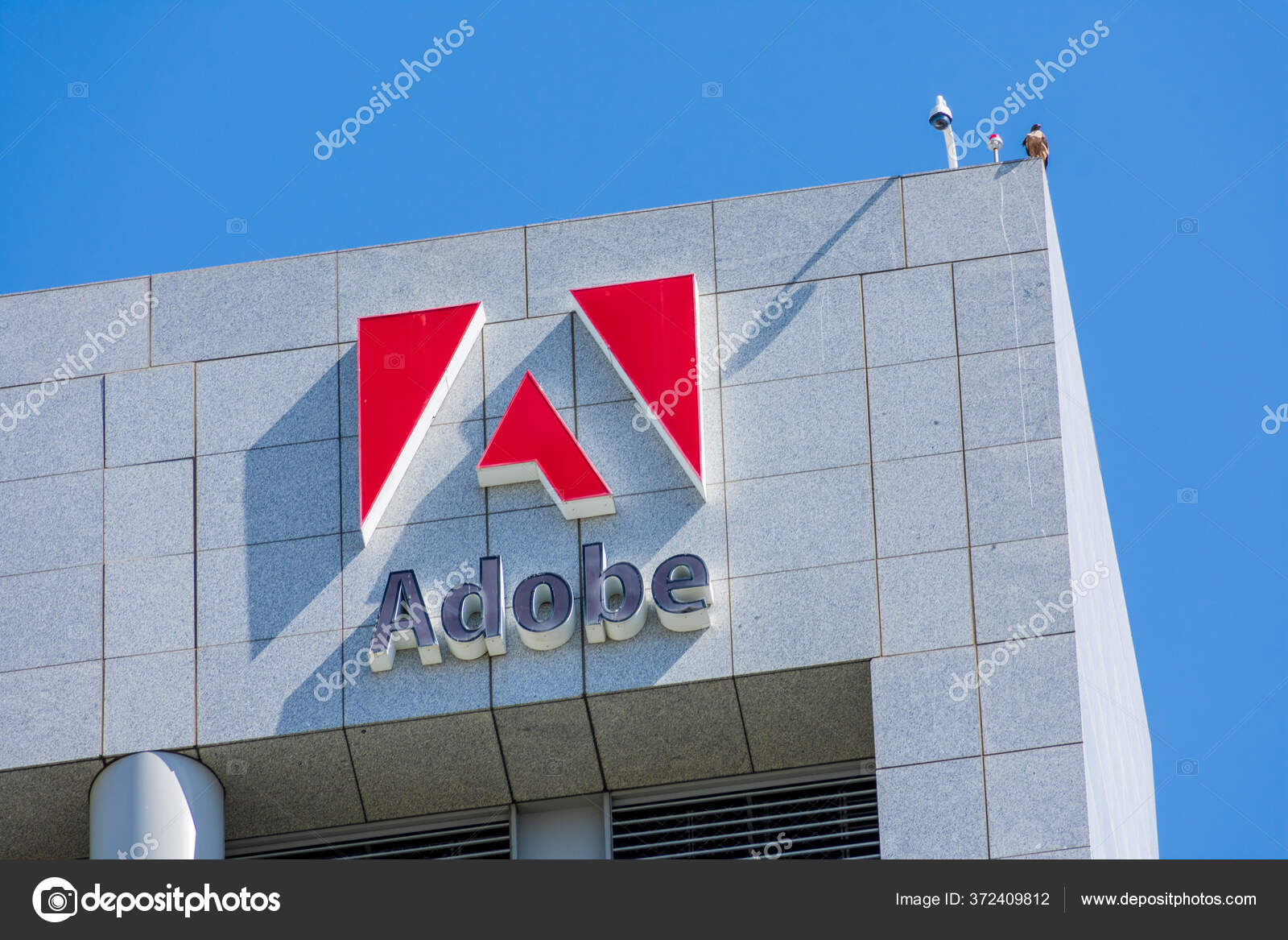 Adobe Logo Adobe Inc Headquarters Building Downtown Silicon Valley ...