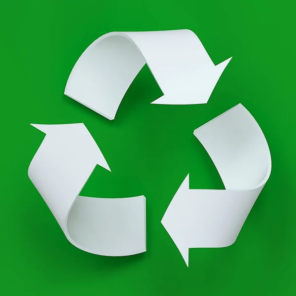 Eco green recycle symbol with 3d effect. 3d illustration - Stock Image ...