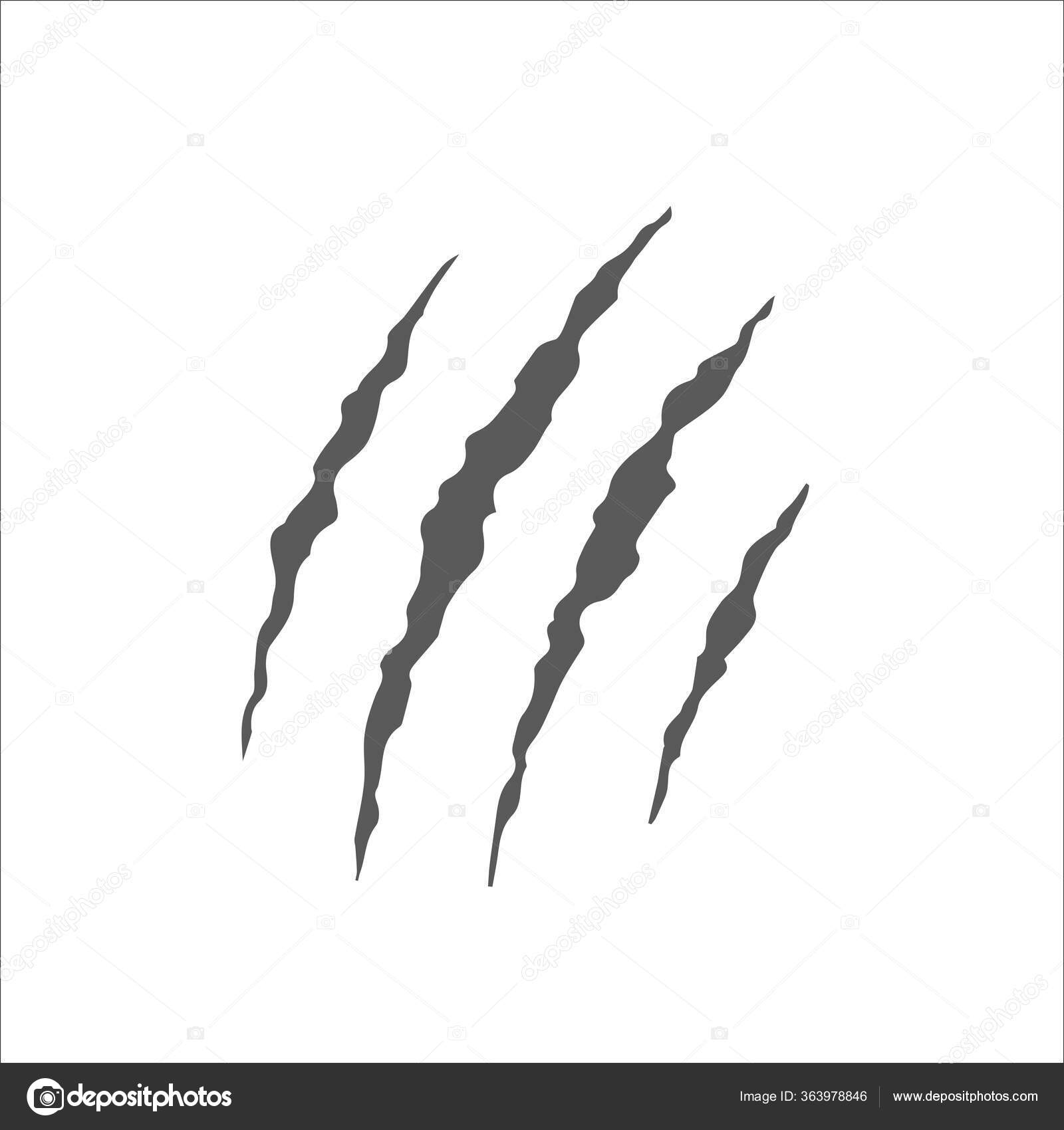 Garra Dispersiones Signo Aislado Blanco Fondo Monstruo Marca vector ...