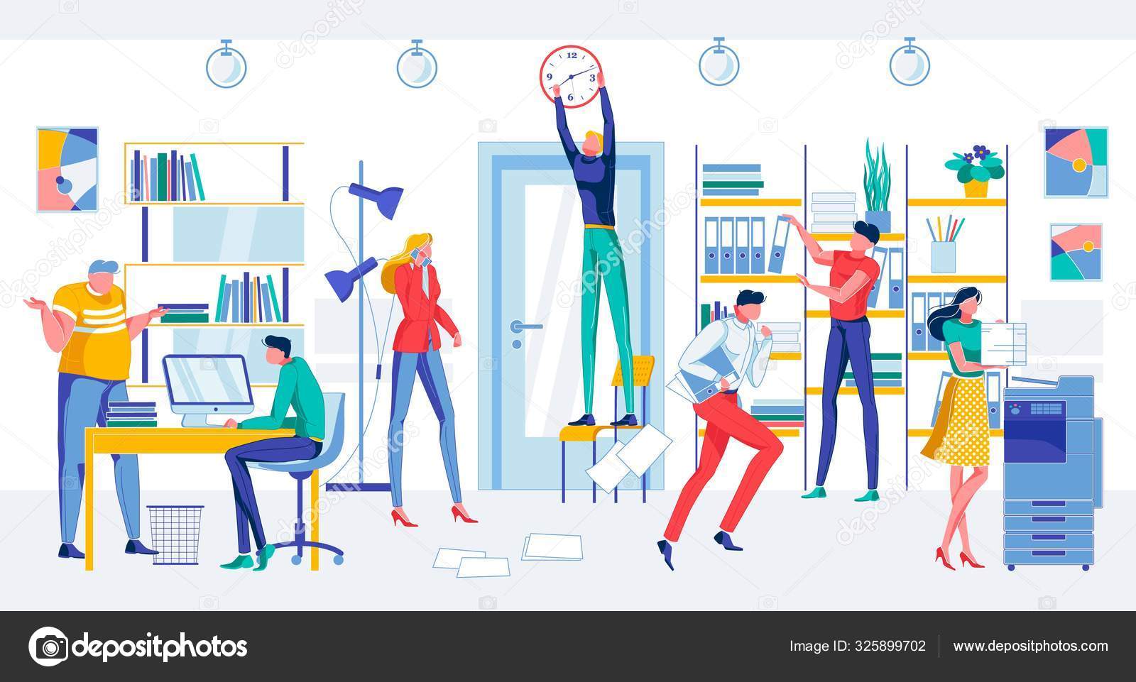 Cartoon People In Chaos