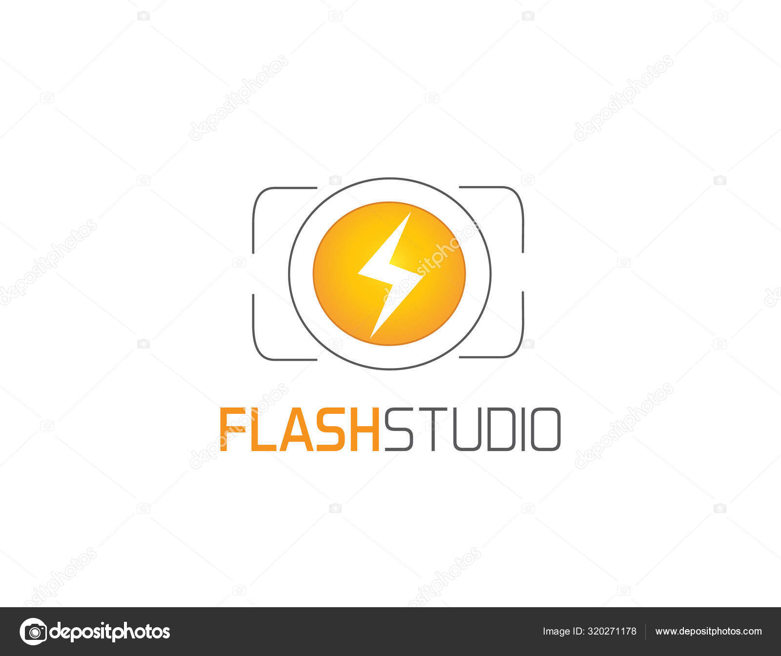 Flash Studio Logo White Background Illustartion Design Stock Vector ...