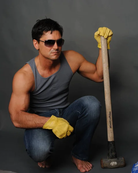 Sexy construction man — Stock Photo © romancephotos #75453785
