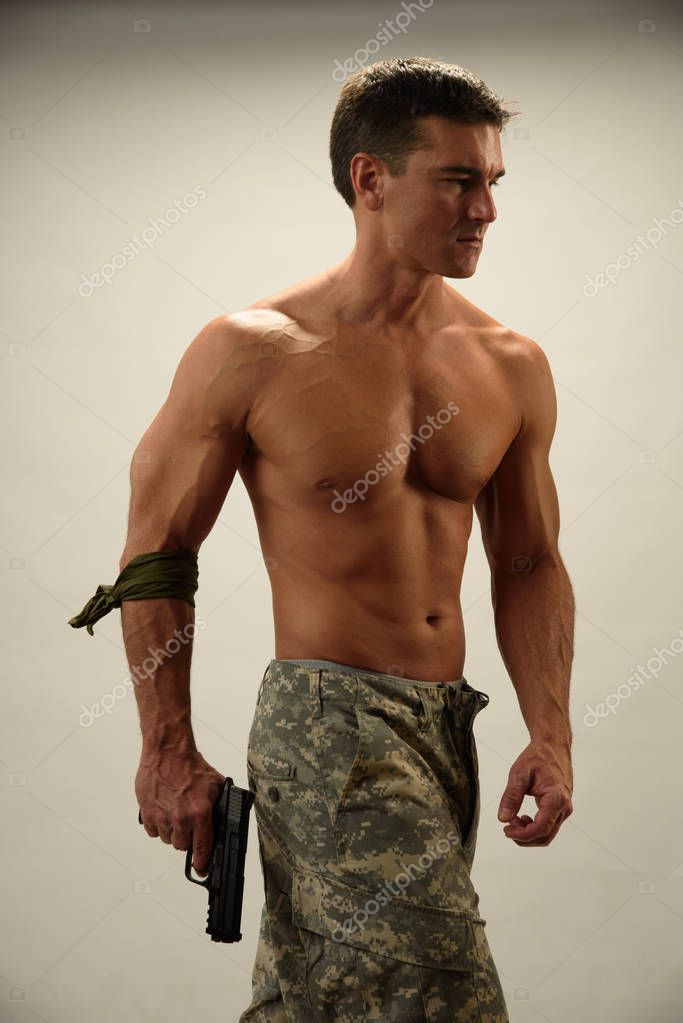 The handsome army man awaits — Stock Photo © romancephotos #164000918
