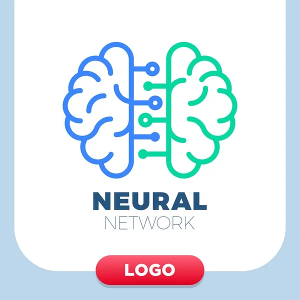 Neural networks human brain logo icon. Chip or tech creative symbol ...