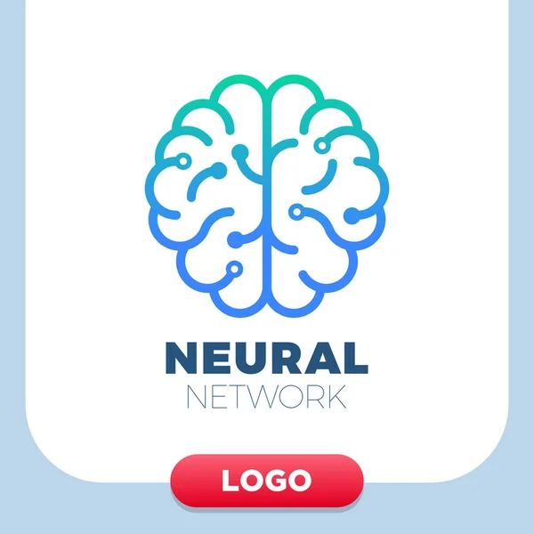 Neural networks human brain logo icon. Chip or tech creative symbol ...