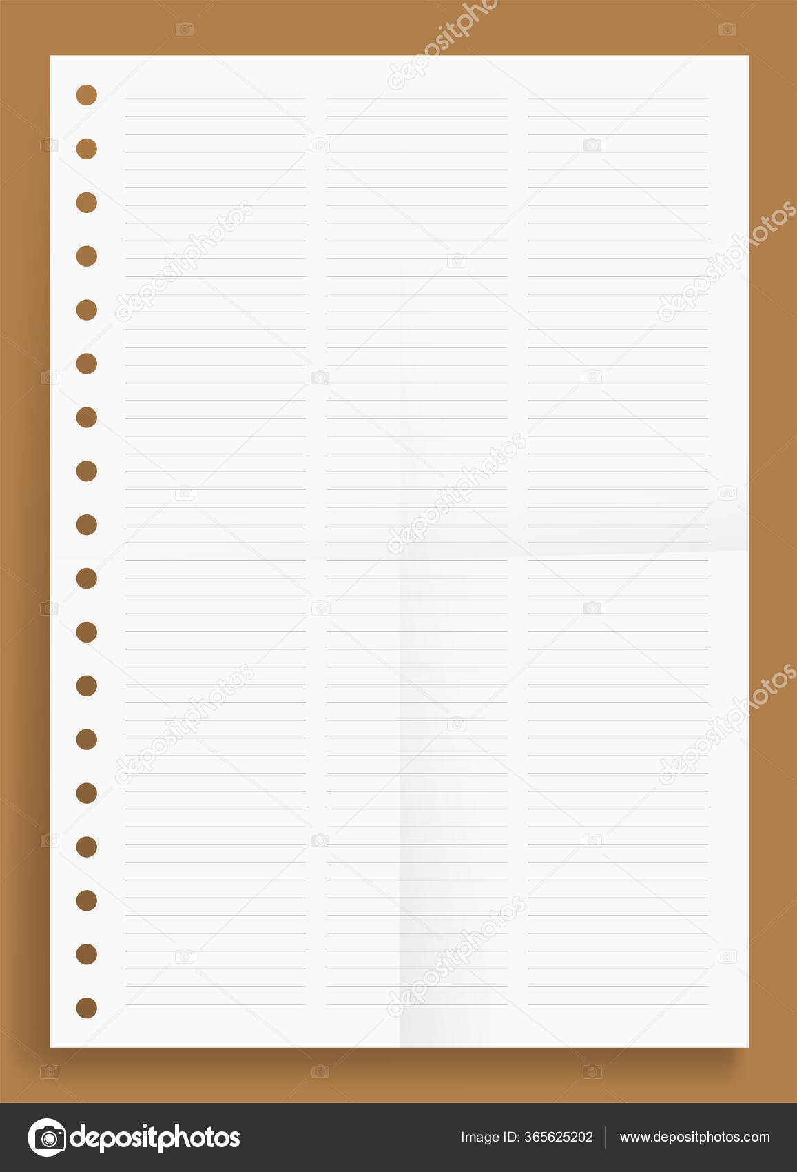 Standart Arrugado Tres Columnas Alineadas Blanco Serie Formato Papel ...