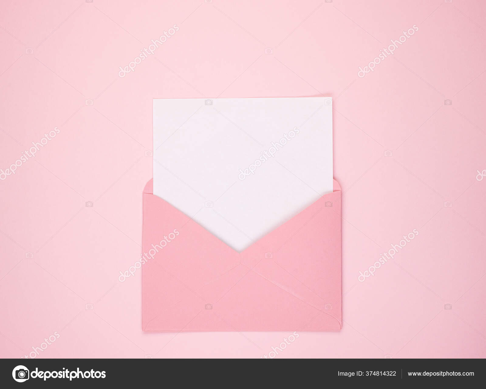 Open Pink Envelope Containing Blank Sheet White Paper Space Text — Stock Photo © ilnaz3baga ...