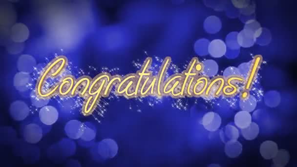 Congratulations shiny message on blue background, creative greeting ...