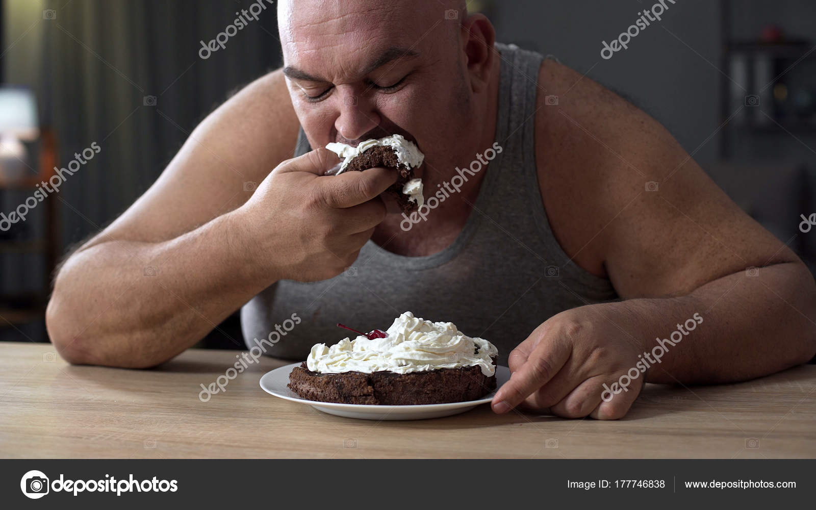 Really Fat Person Eating Cake
