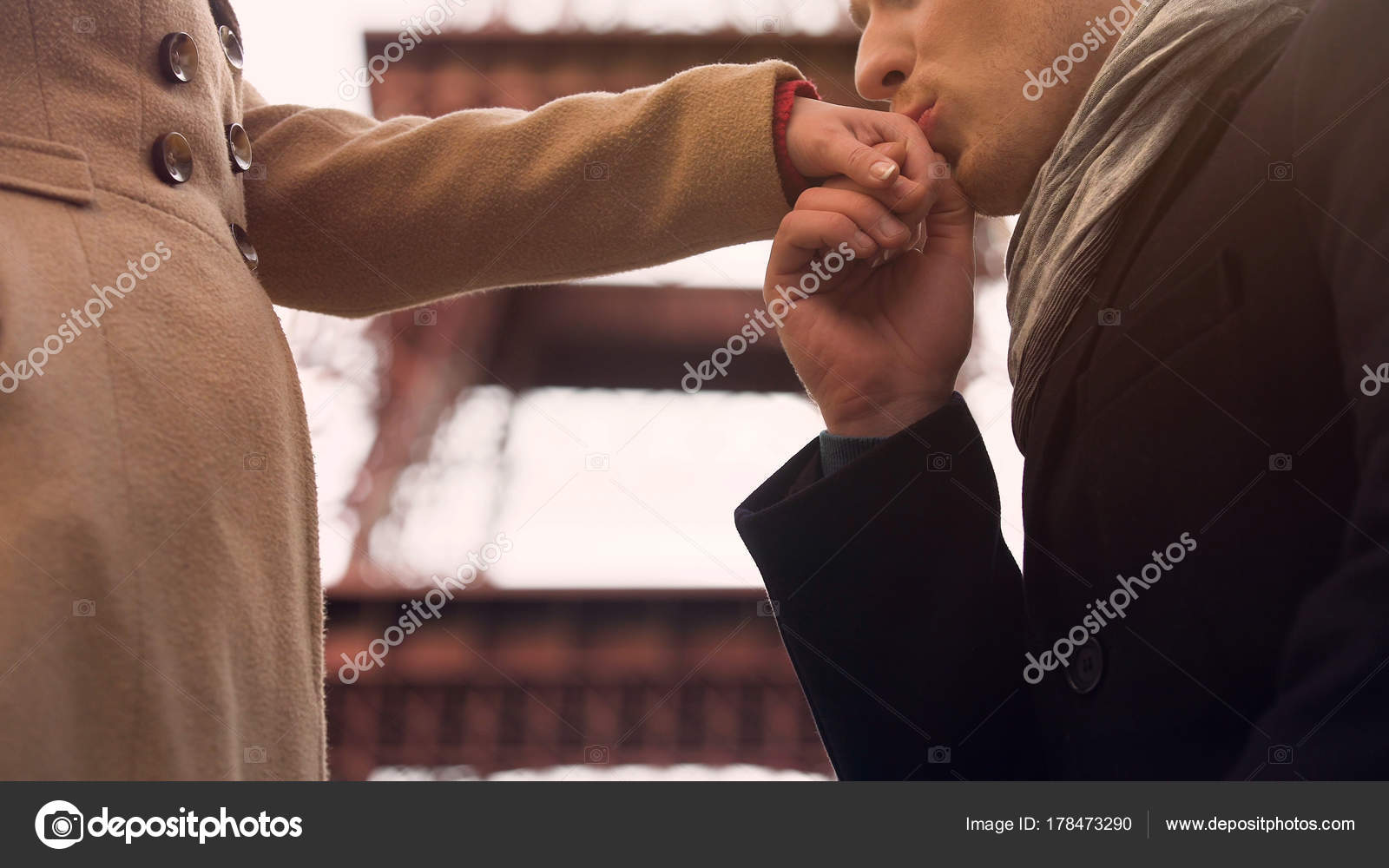 Man Confessing His Feelings And Kissing Hand To His Girlfriend