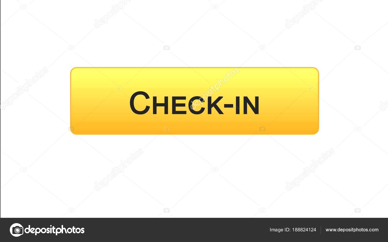 Check-in web interface button orange color, online registration program ...