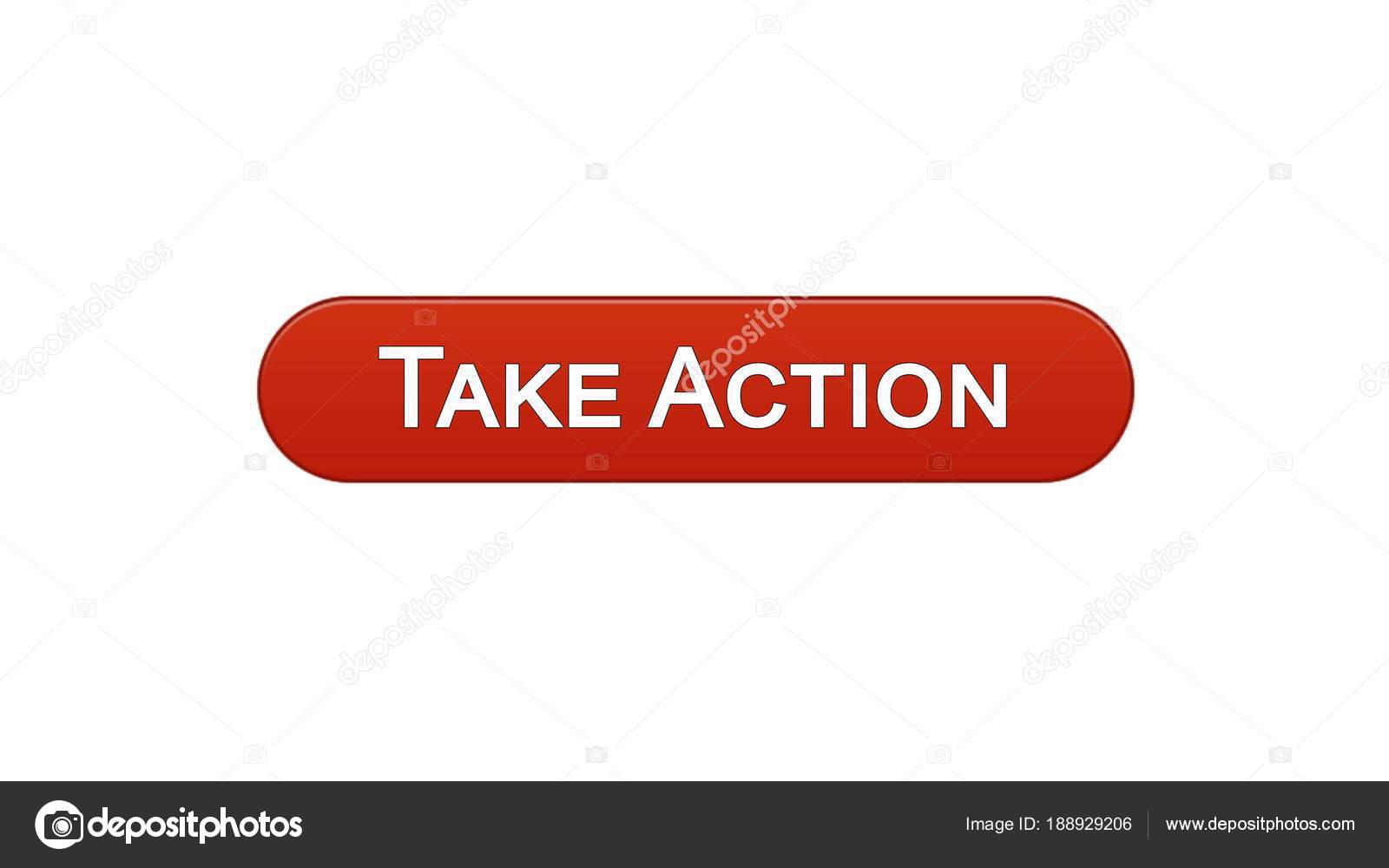 Take action web interface button wine red color, internet site design leadership — Stock Photo ...