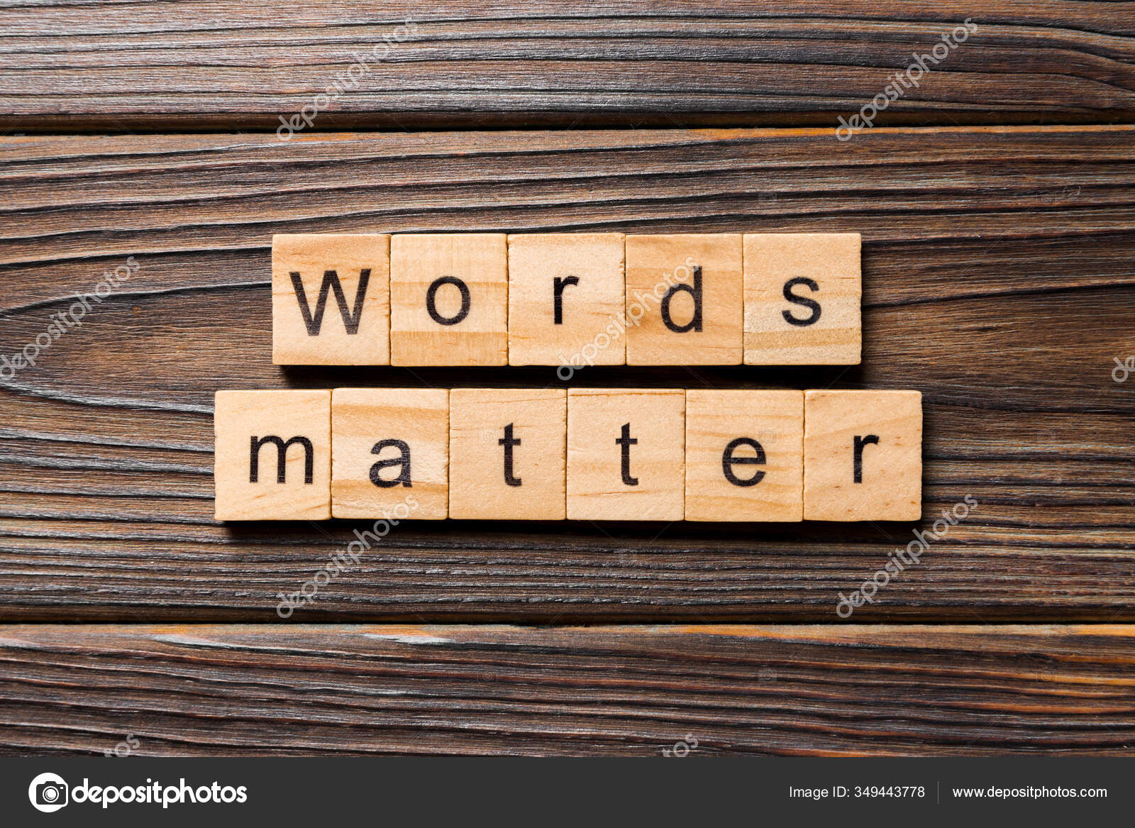 Words Matters Word Written Wood Block Words Matters Text Table — Stock ...