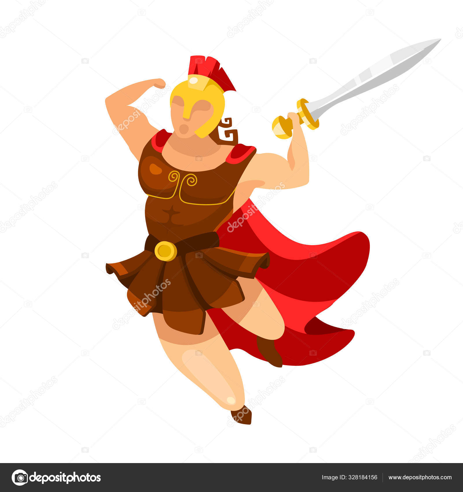Hércules ilustração vetorial plana. Gladiador em pose de ação. Lutador ...
