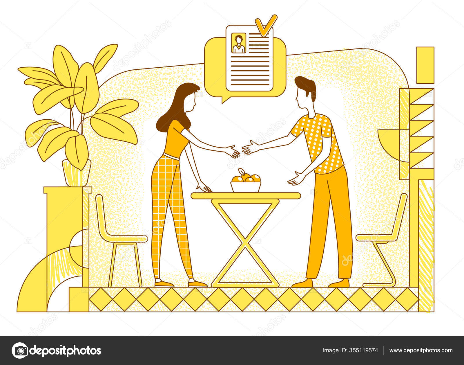 Choosing Suitable Applicant Flat Silhouette Vector Illustration ...