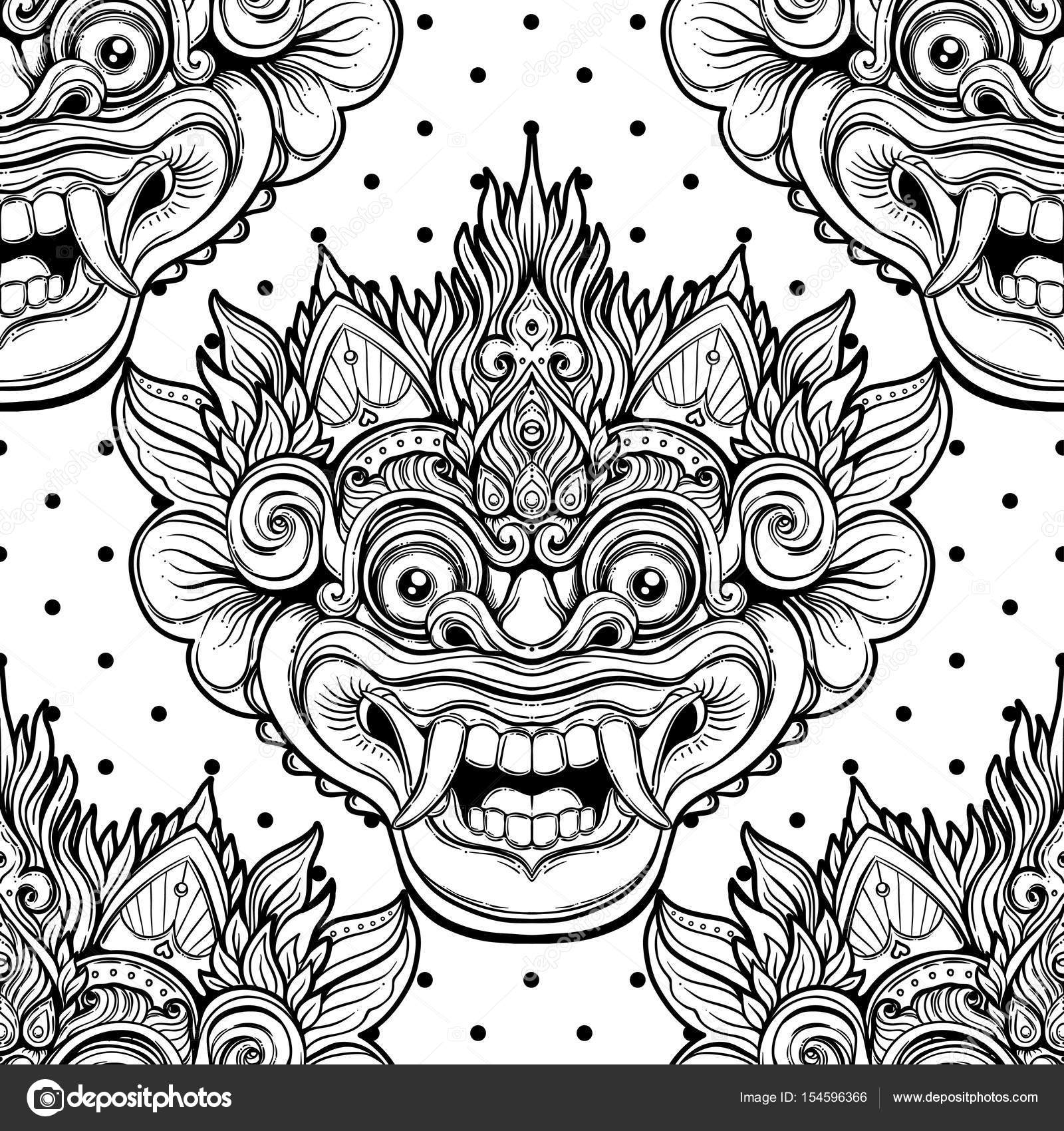 Bali Mask Tattoo Designs
