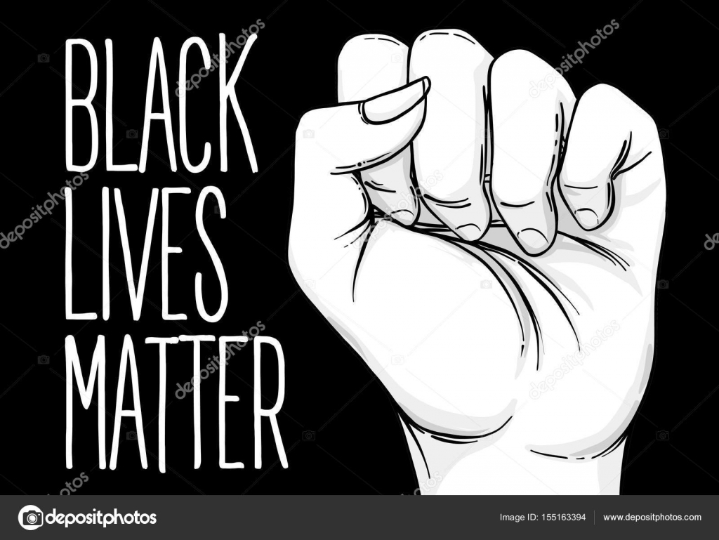 African American Womans Hand With Her Fist Raised Up Girl Powe