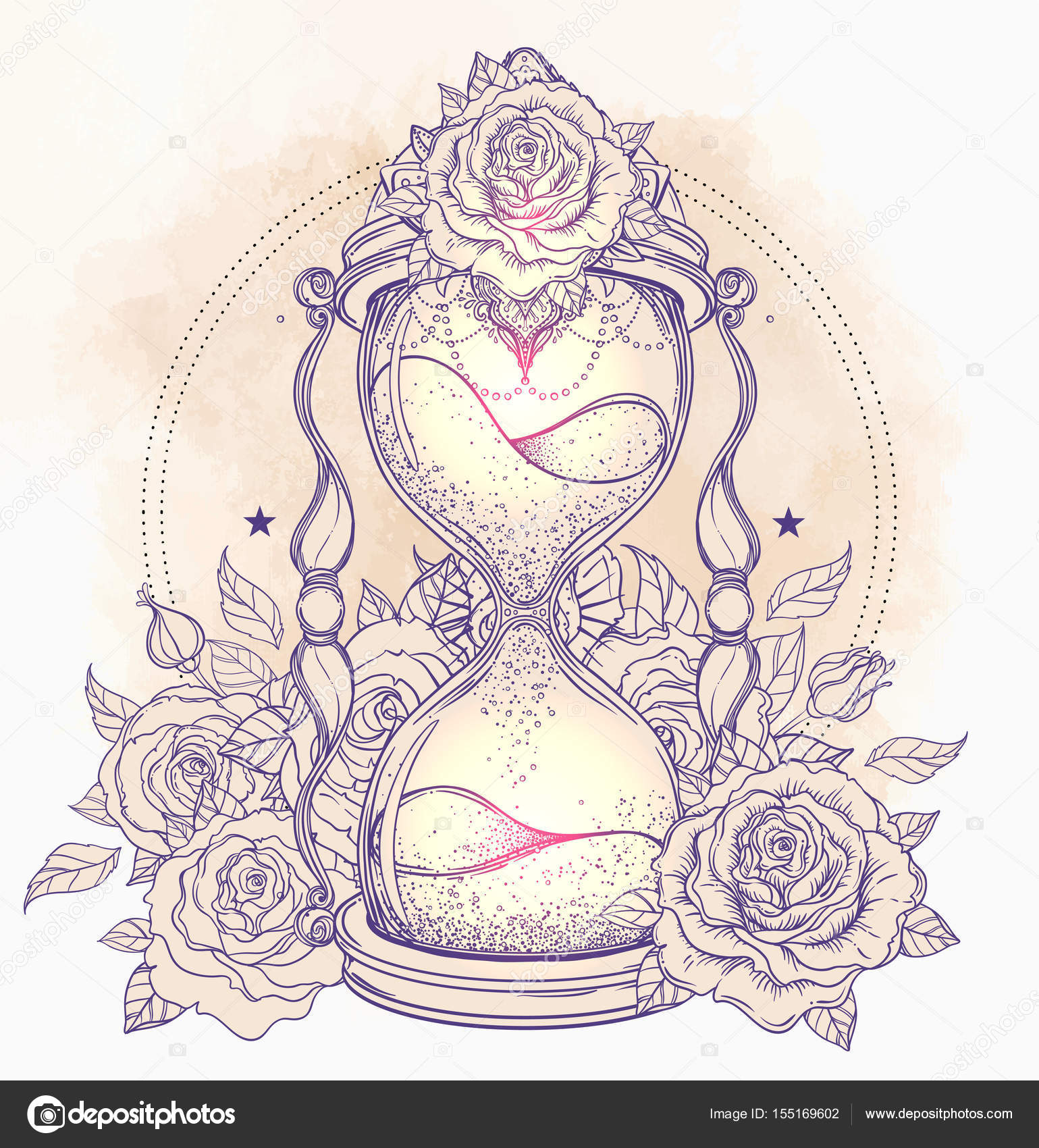 Antique Hourglass Illustration