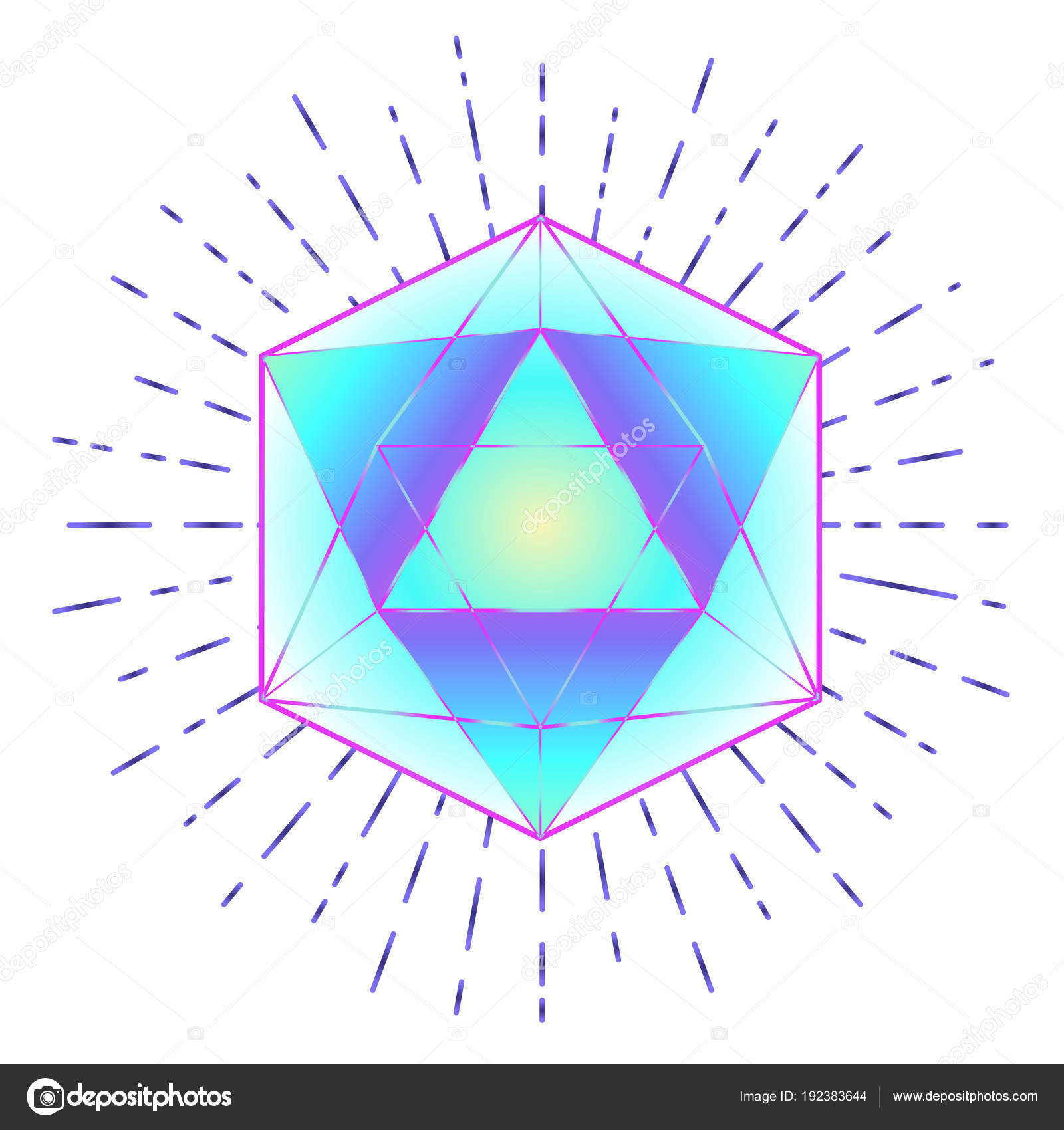 Icosahedron Line Drawing Rays Platonic Solid Stock Vector by ©vgorbash ...
