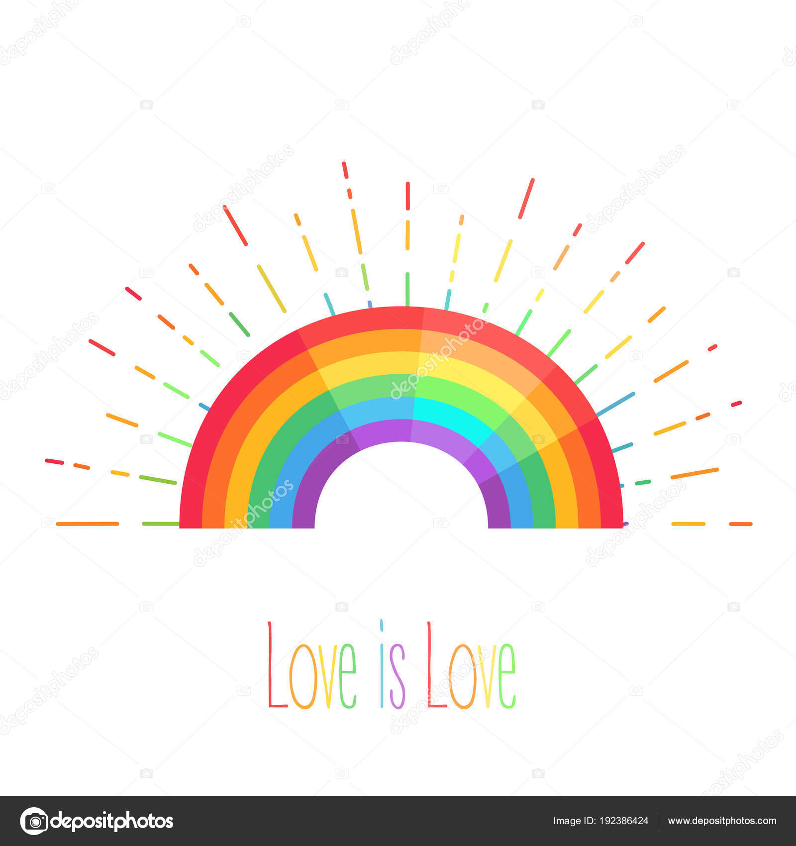 Rainbow Rays Isolated White Background Stock Vector by ©vgorbash 192386424