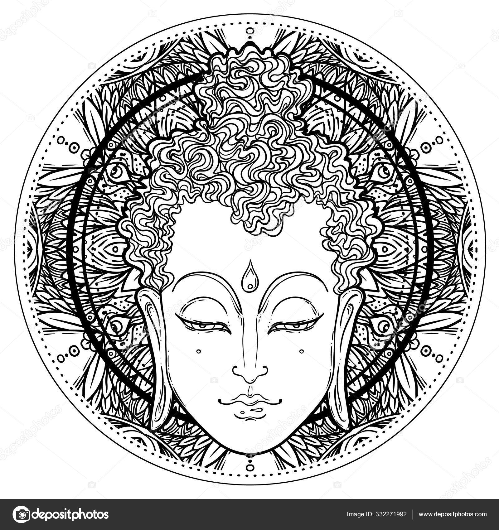 Face Mandala Art Black And White - joicefglopes