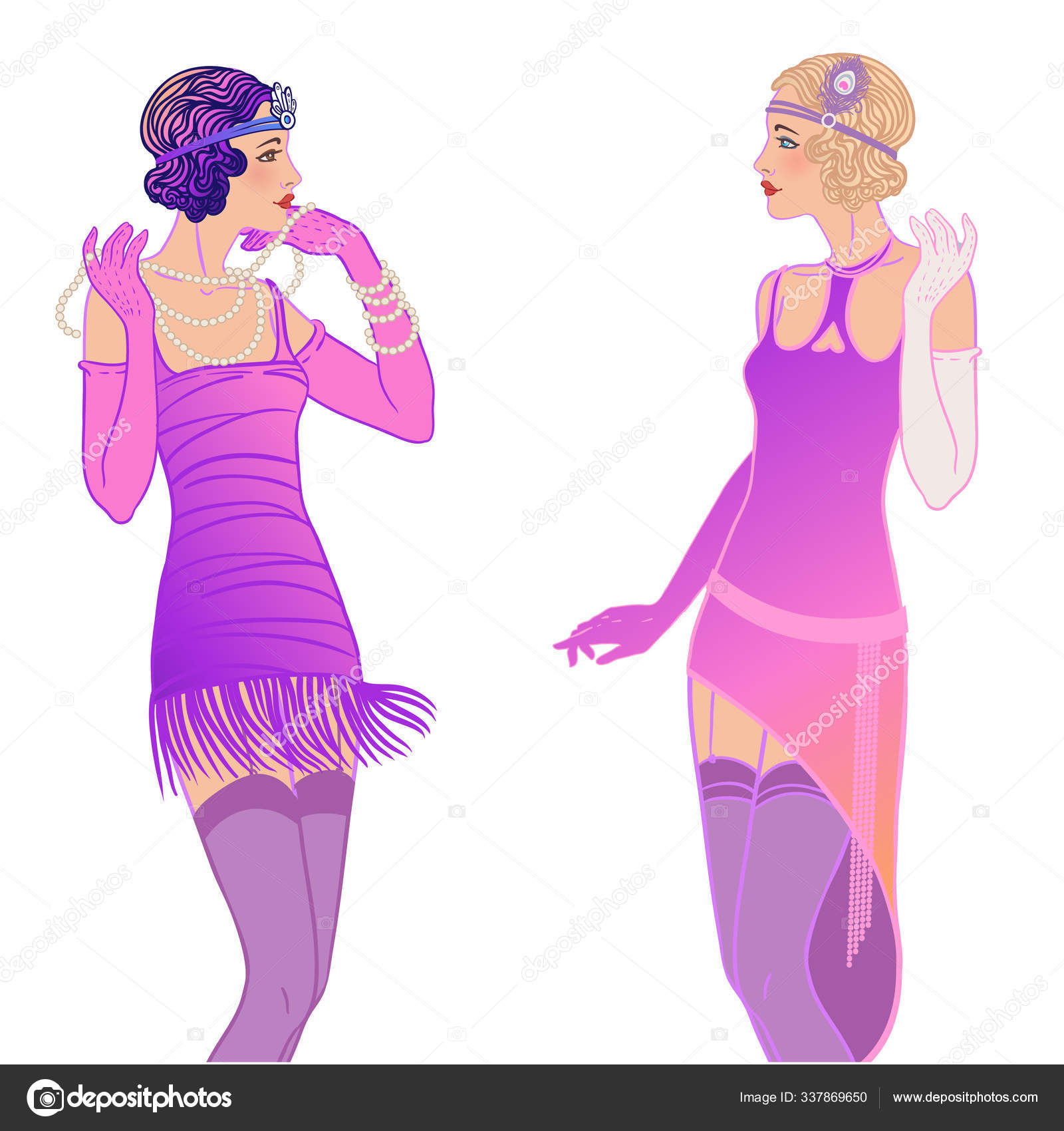 1920s Flapper Paintings