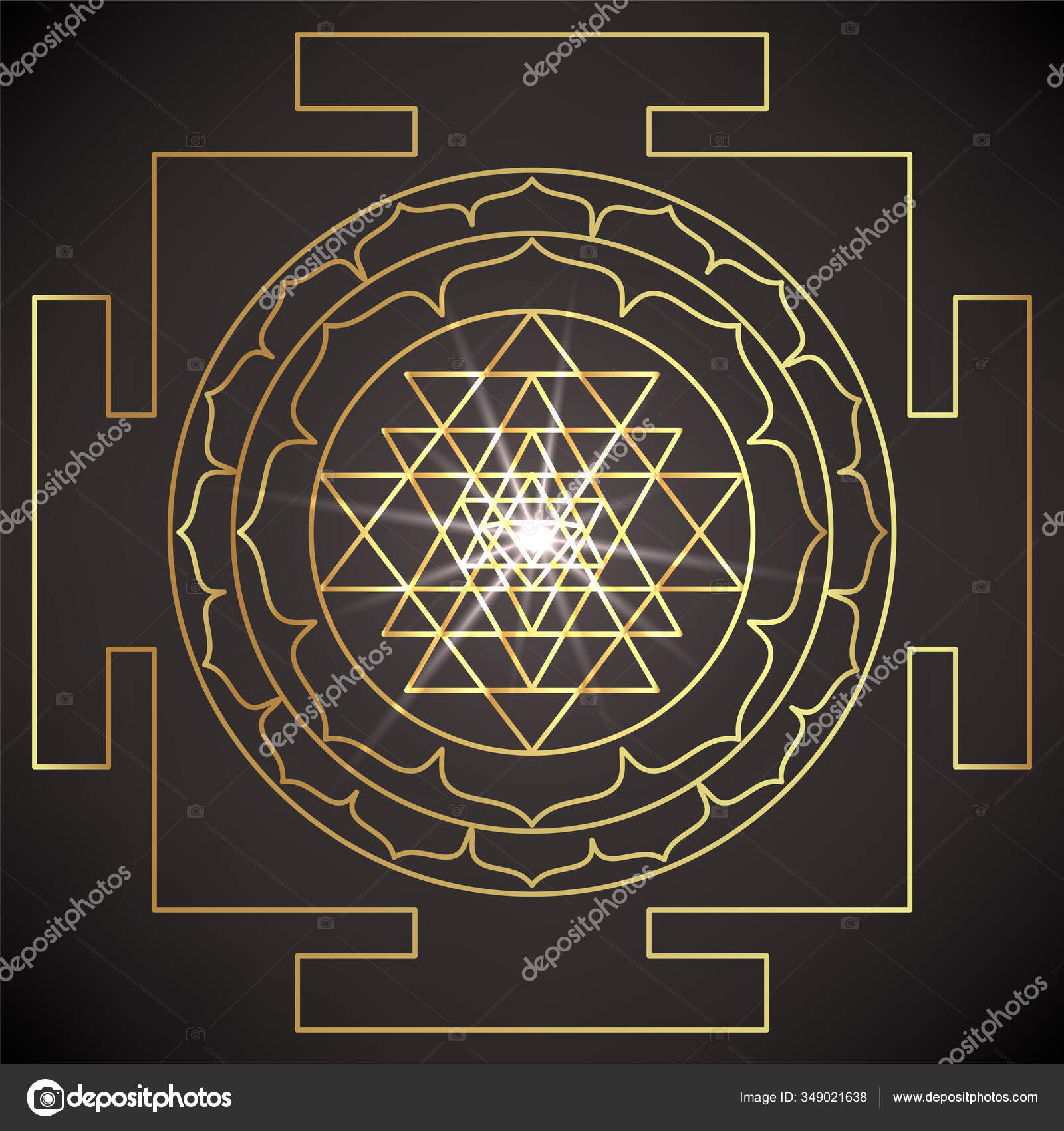 The Sri Yantra or Sri Chakra, form of mystical diagram, Shri Vidya ...