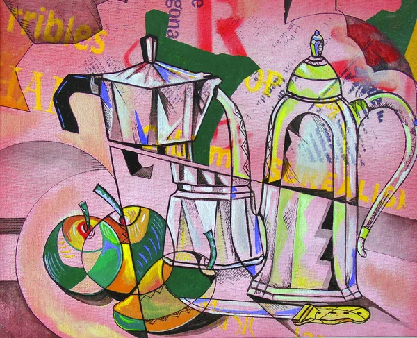 Cubismo Bodegón Pintura Arte Estilo Picasso — Foto de stock #360466140 ...