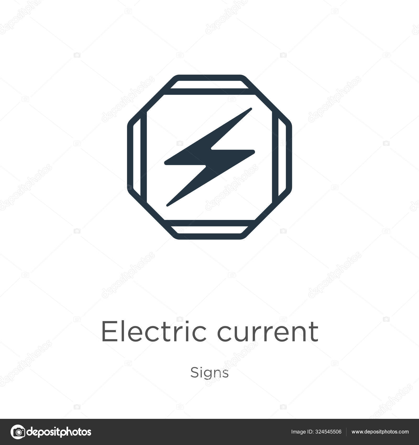 Electric current icon vector. Trendy flat electric current icon from ...