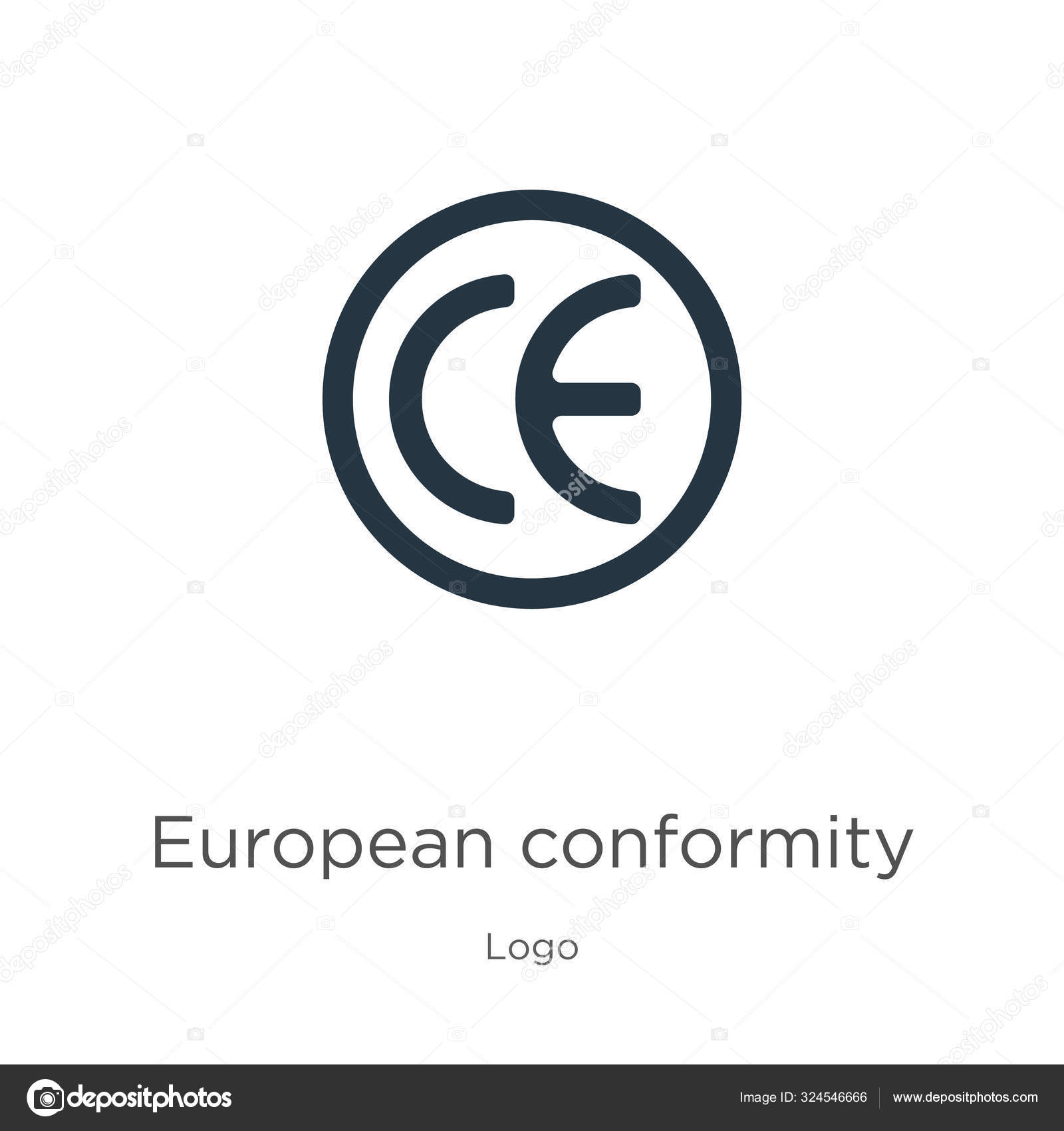 European conformity icon vector. Trendy flat european conformity icon ...