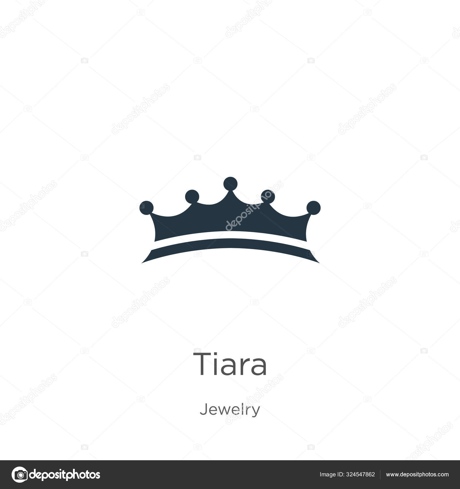 Icono de Tiara vector. Icono de tiara plana de moda de la colección de ...