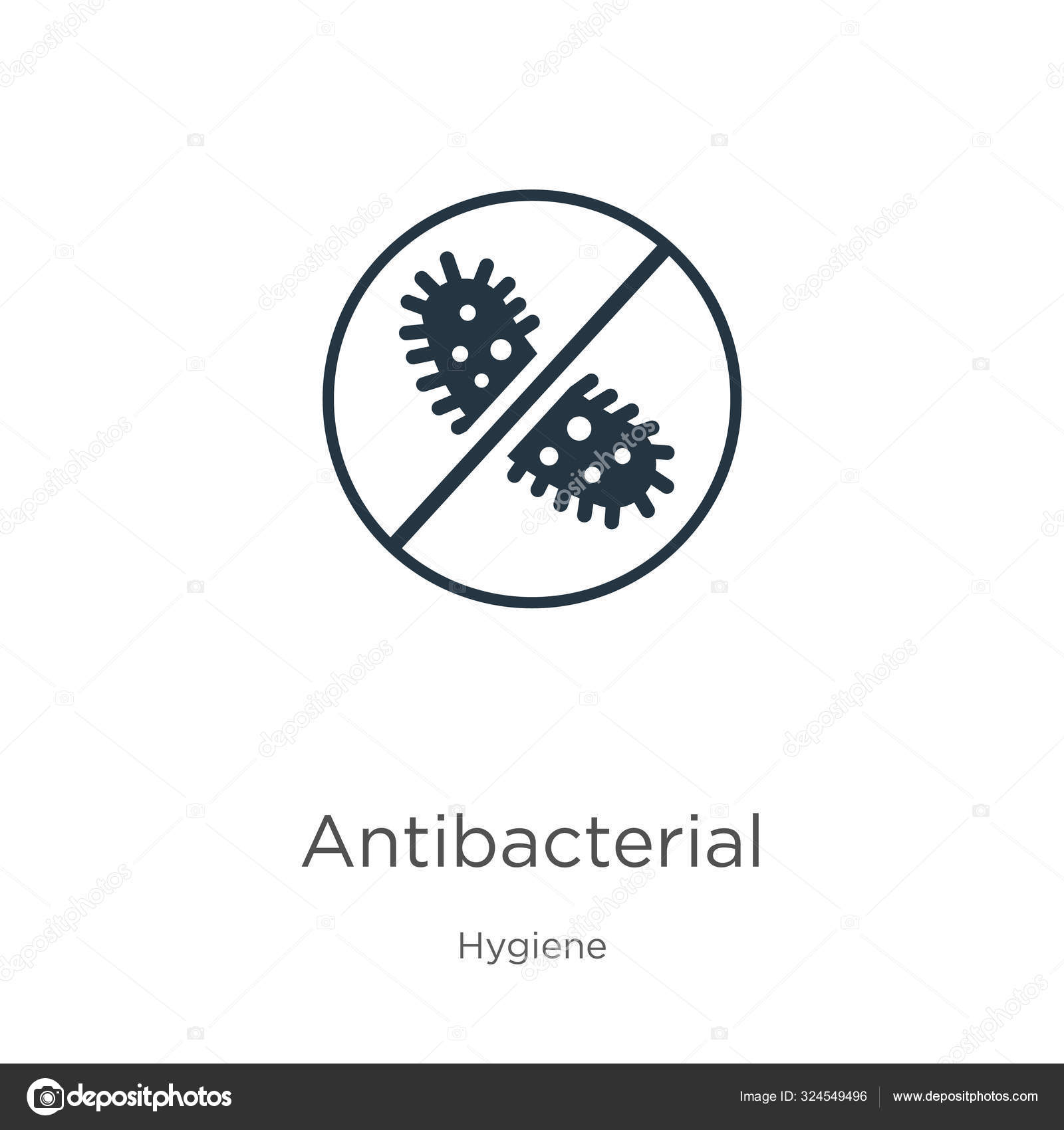 Antibacterial icon vector. Trendy flat antibacterial icon from hygiene ...