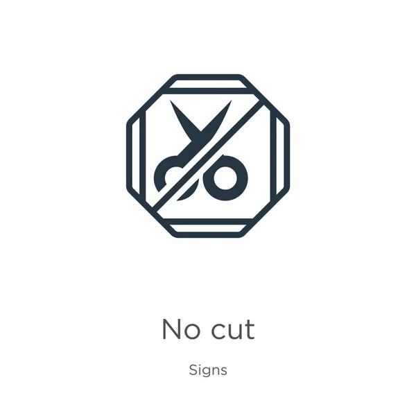 No cut icon. Thin linear no cut outline icon isolated on white ...